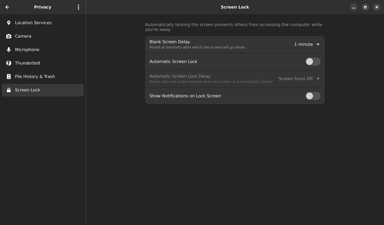 [SOLVED] GNOME blank screen without turning it off / Applications & Desktop Environments / Arch ...